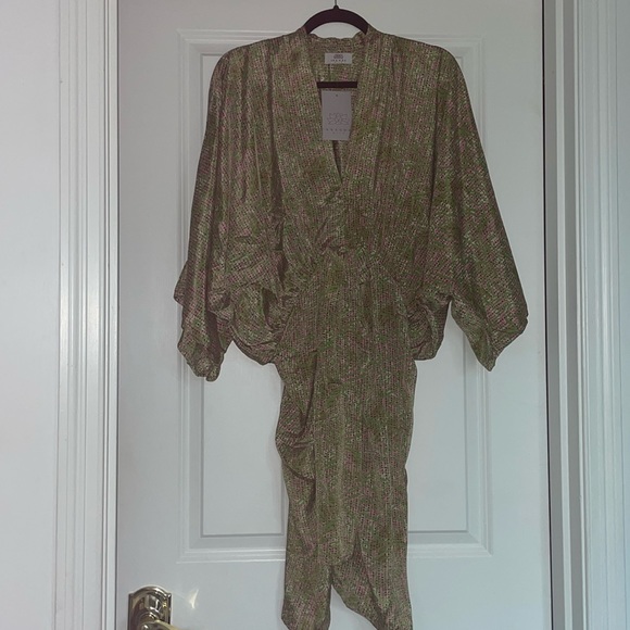 Ananda Design | Dresses | Bnwt Kimono Mini Dress Ananda Htf Pink Green ...